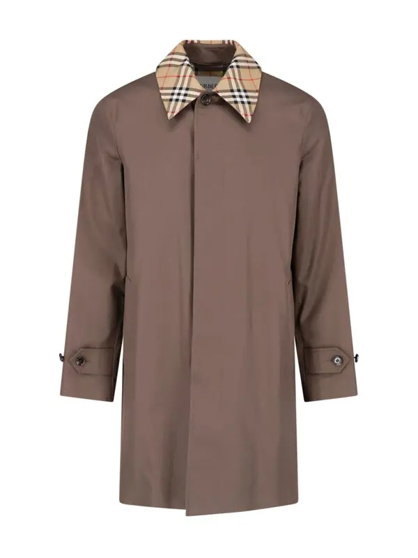 Burberry Plaid Collar Trench Coat