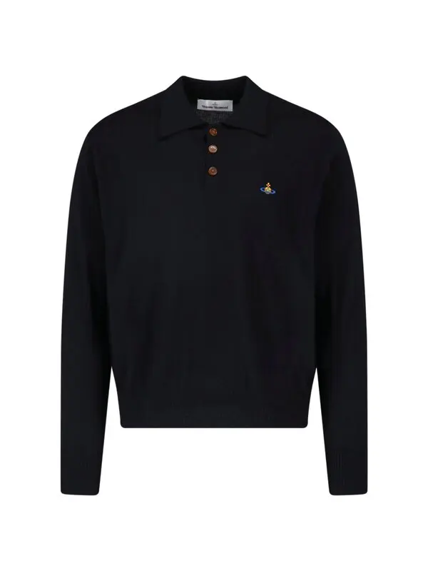 VIVIENNE WESTWOOD Wool Long Sleeve Polo Sweater