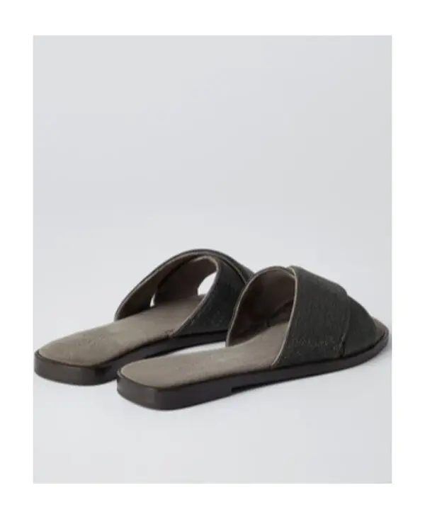 Brunello Cucinelli Monili-detail Crossover Slides