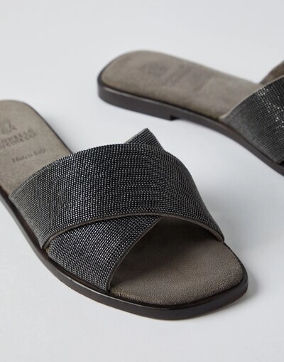 Brunello Cucinelli Monili-detail Crossover Slides