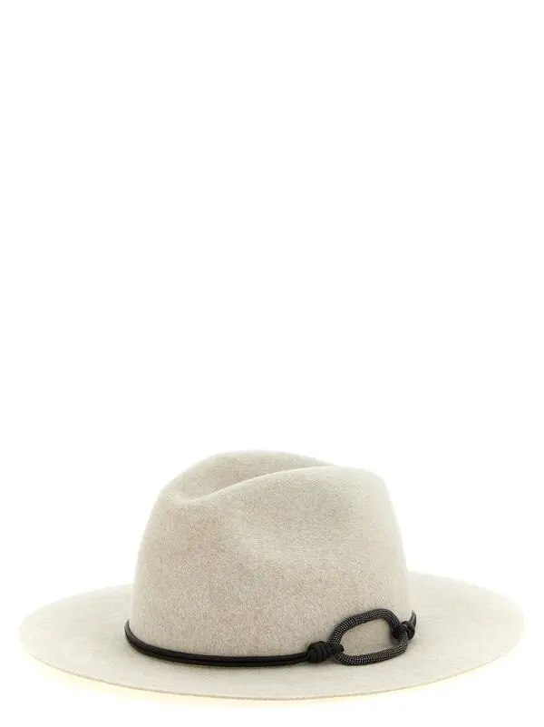 Brunello Cucinelli Fedora' Hat With Wide Brim And Cord