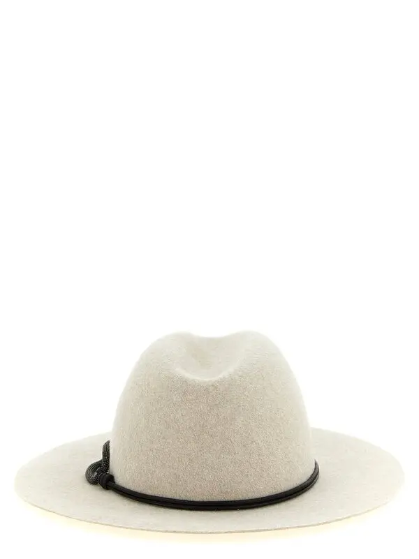 Brunello Cucinelli Fedora' Hat With Wide Brim And Cord