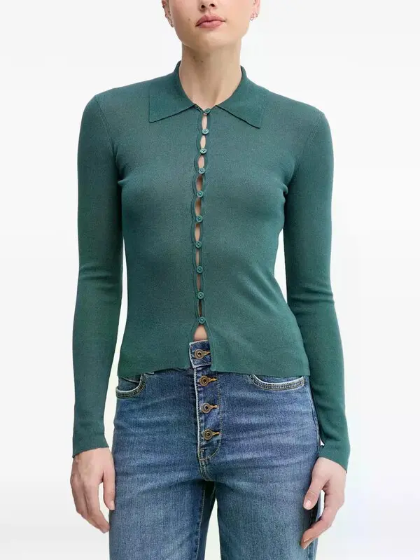 Sisley Scalloped-edge Button-up Cardigan