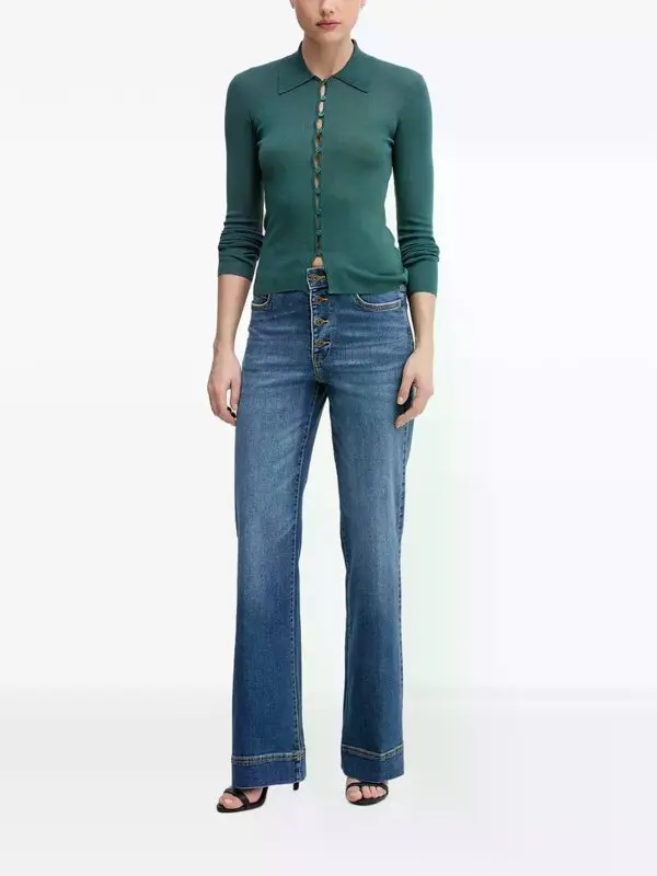 Sisley Scalloped-edge Button-up Cardigan