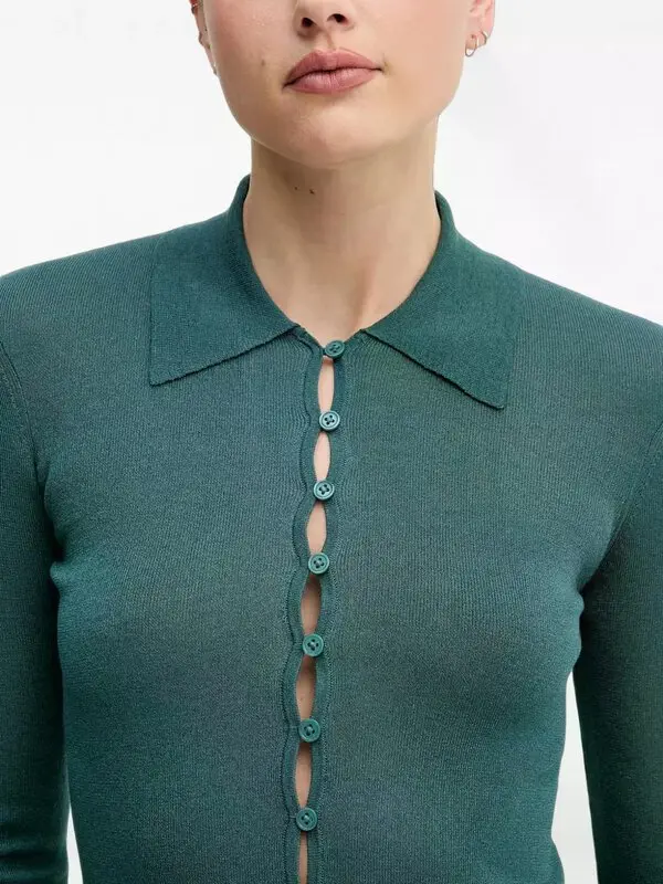 Sisley Scalloped-edge Button-up Cardigan