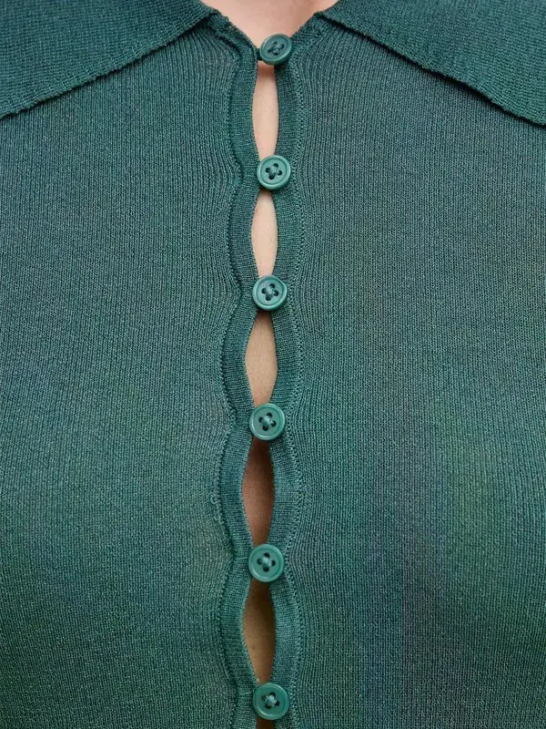 Sisley Scalloped-edge Button-up Cardigan