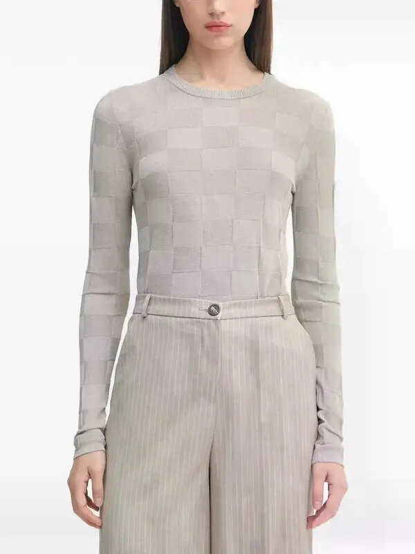 Sisley Check-pattern Long-sleeve Sweater