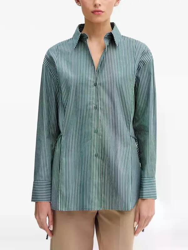 Sisley Vertical-stripe Tie-fastening Shirt