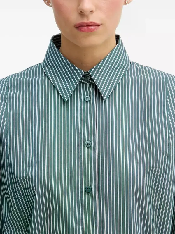 Sisley Vertical-stripe Tie-fastening Shirt