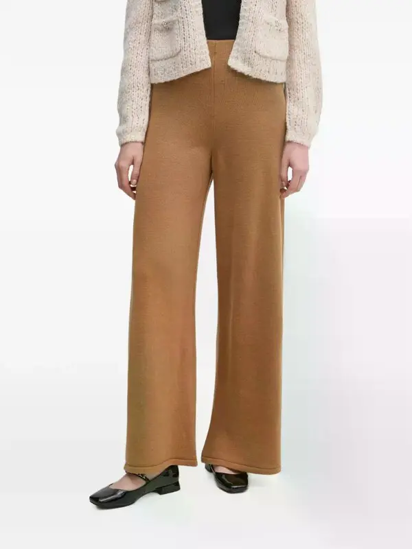 Sisley Fine-knit Wide-leg Trousers