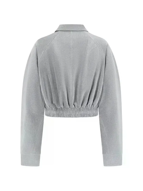 OUDE WAAG Corduroy Cocoon Cropped Jacket - Grey