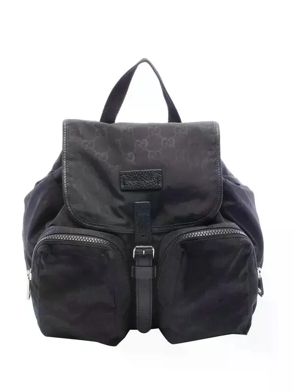 Gucci Gg Nylon Double Front Pocket Backpack