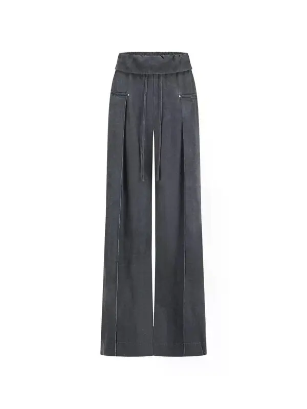 OUDE WAAG Washed Drawstring Wide-leg Trousers
