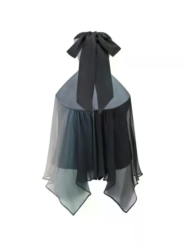 OUDE WAAG Halter-neck Double-layer Top
