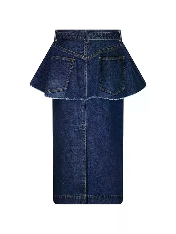 Sacai Peplum-waist Belted Midi Skirt