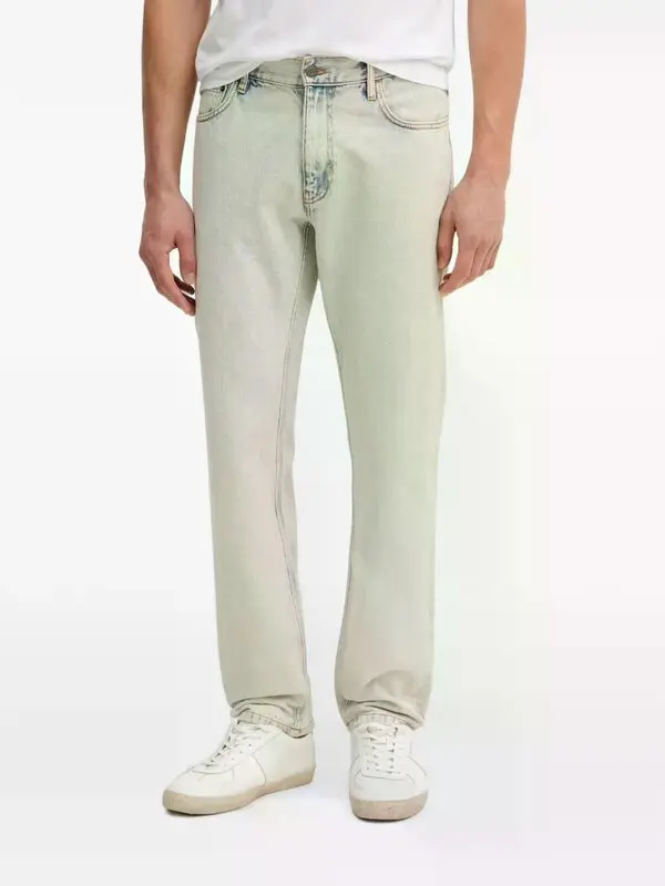 Sisley Acid-wash Logo-patch Jeans