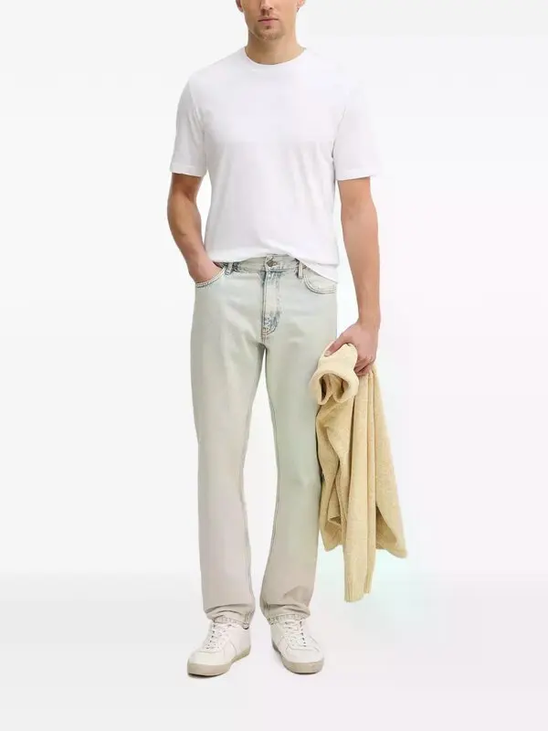Sisley Acid-wash Logo-patch Jeans