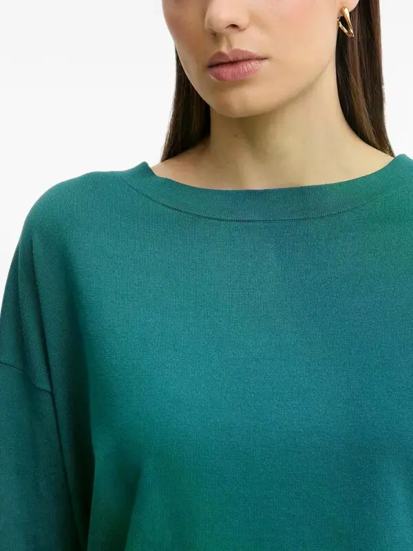 Sisley Boat-neck Drop-shoulder Pullover