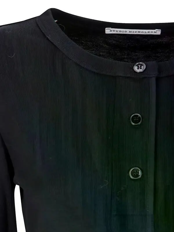 Studio Nicholson Roane Long-sleeve Henley Top - Black