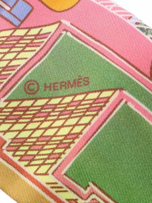 Hermès 2010s Pantin City Twilly Scarf - Pink