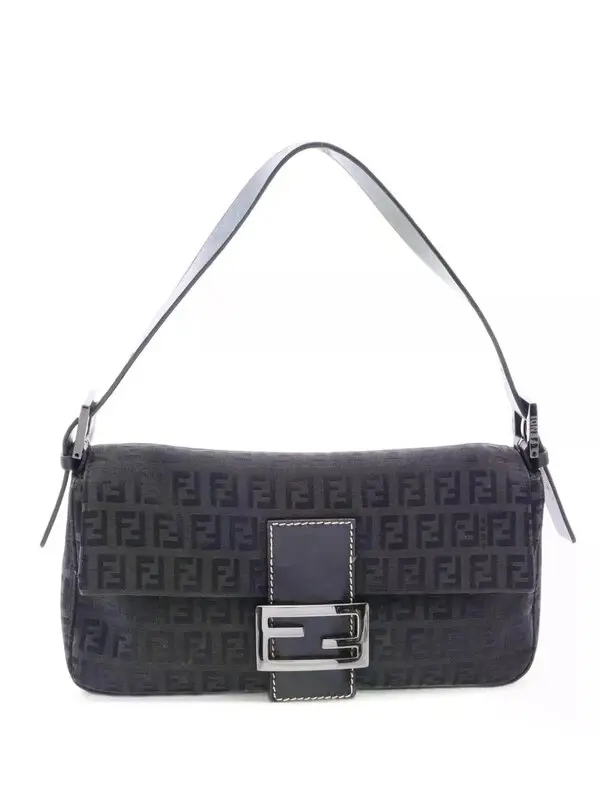 Fendi 2010s Mamma Baguette Zucchino Shoulder Bag