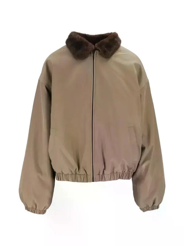 ELEH Faux-fur Collar Bomber Jacket