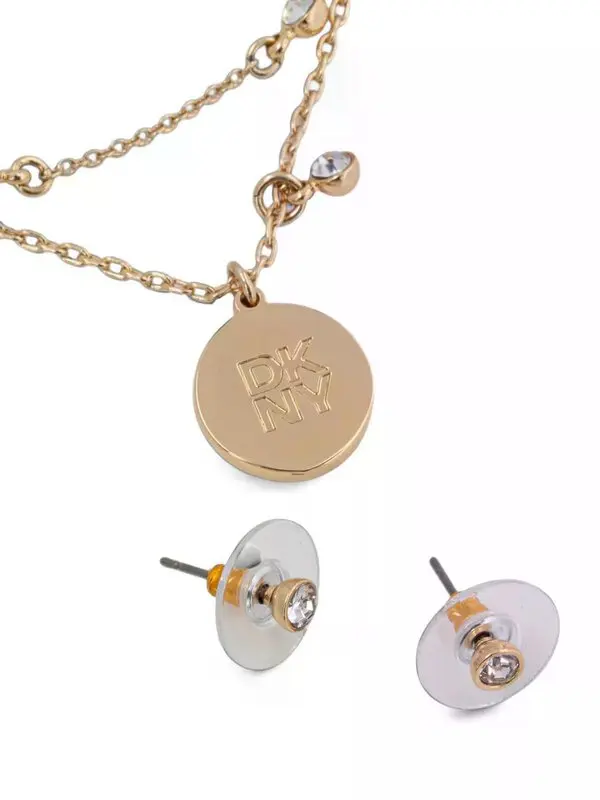 Dkny Crystal-embellished Necklace And Earrings Set