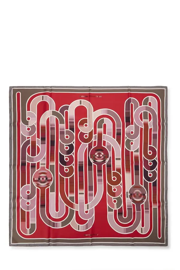 Hermès Multicolor 'mélodie Chromatique' Silk Scarf 90