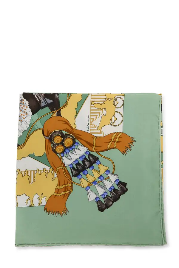Hermès Multicolor 'feria De Sevilla' Silk Scarf 90 - Green