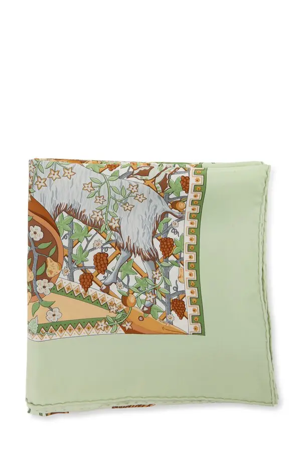 Hermès Multicolor 'axis Mundi' Silk Scarf 90