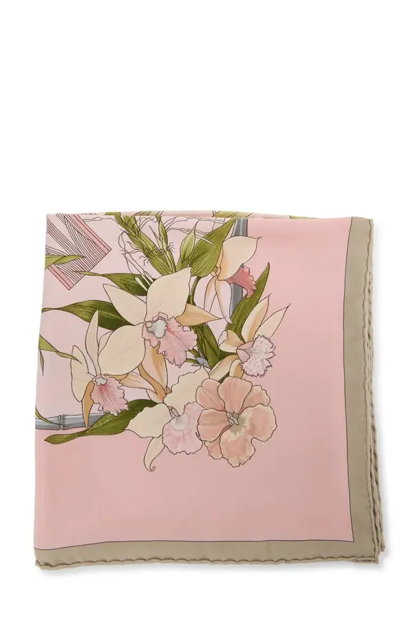 Hermès Multicolor 'serenite' Silk Scarf 90 - Beige
