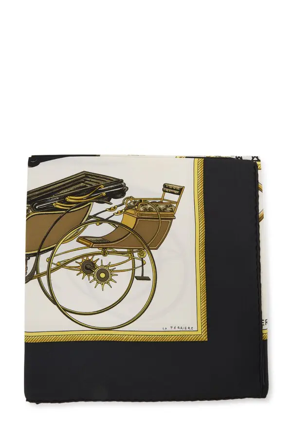 Hermès Multicolor 'les Voitures A Transformation' Silk Scarf 90