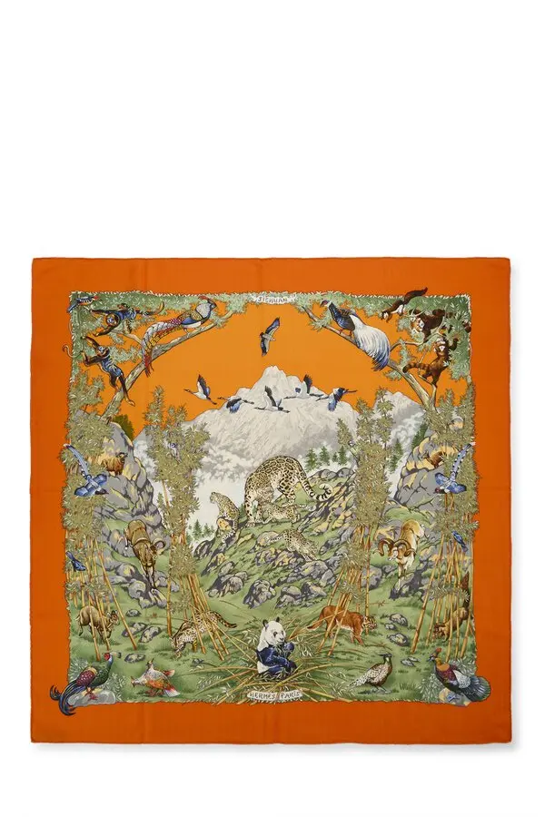 Hermès Multicolor 'sichuan' Cashmere Scarf