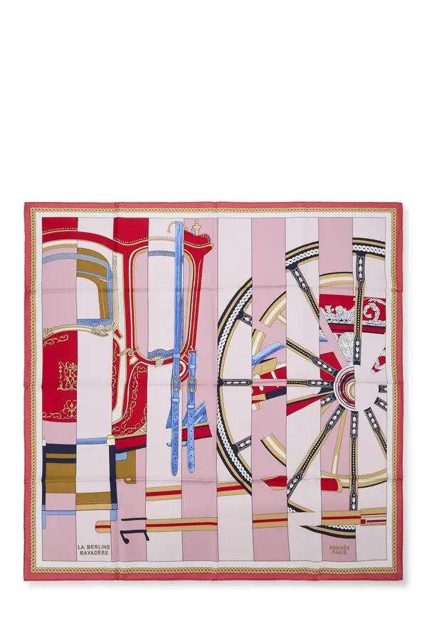 Hermès Multicolor 'la Berline Bayadère' Silk Scarf 90