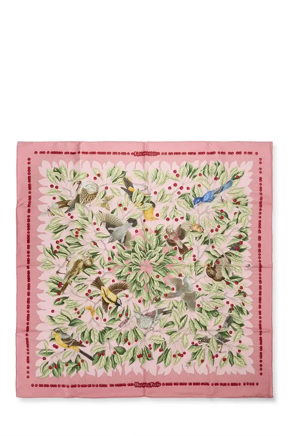 Hermès Multicolor 'les Merises' Silk Scarf 90