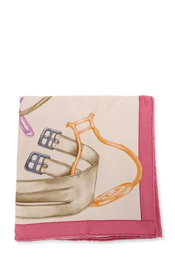 Hermès Multicolor 'projets Carrés Au Crayon' Silk Scarf 90