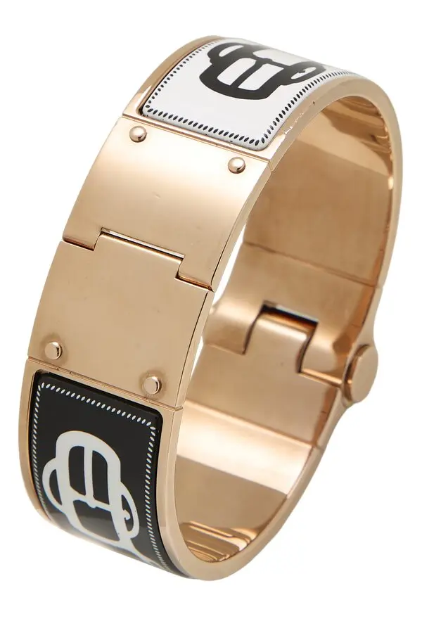 Hermès Rose Gold & Black Enamel Charniere Pm