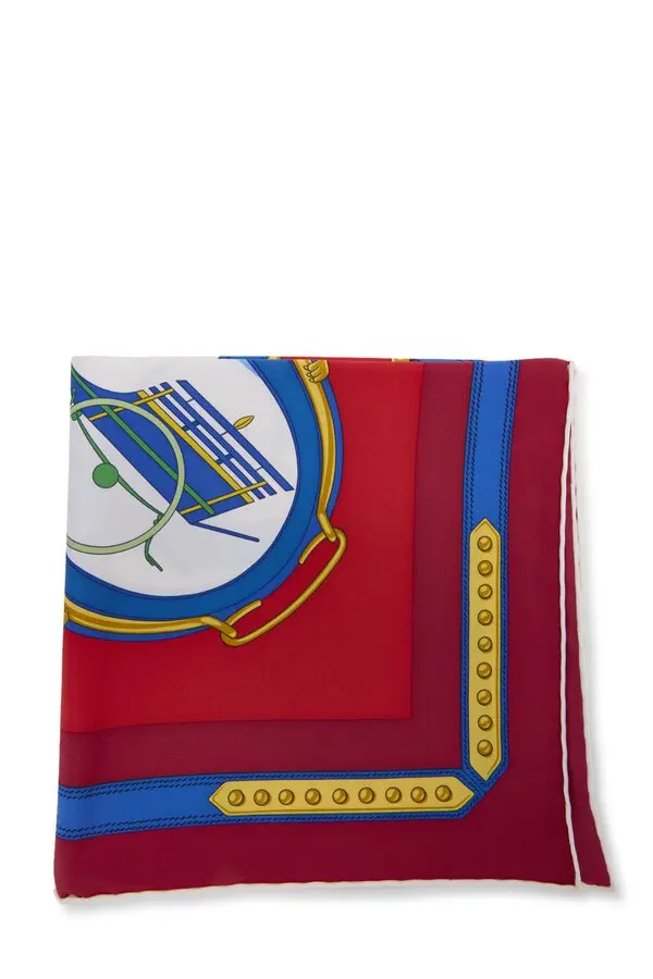 Hermès Multicolor 'chemise En Roue Libre' Silk Scarf 90