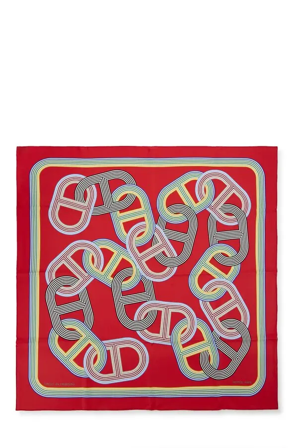 Hermès Multicolor 'circuit 24 Faubourg' Silk Scarf 90