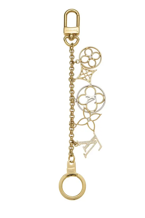 LOUIS VUITTON Silver Flower Finesse Chain Bag Charm