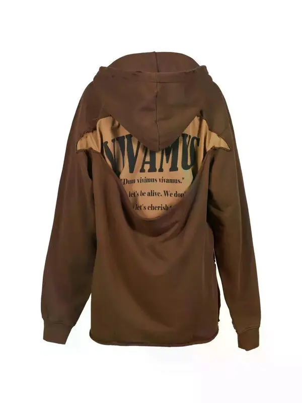 VIVAMUS Distressed Logo-patch Hoodie