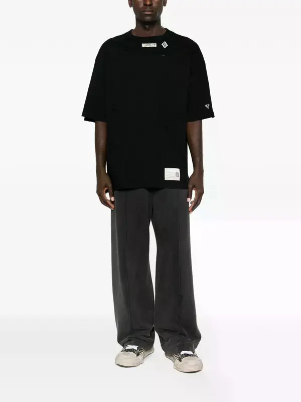 Mihara Yasuhiro Distressed-effect Layered-neck T-shirt