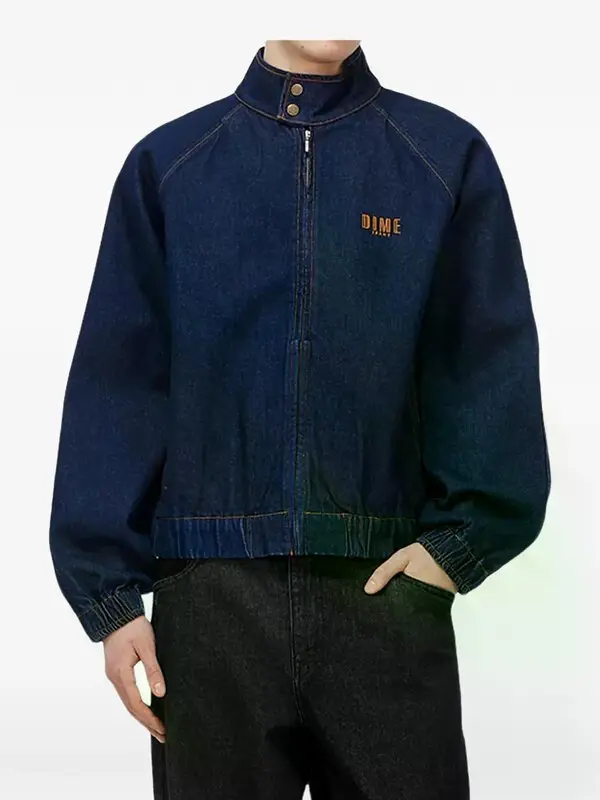 DIME Logo-embroidered Raglan-sleeve Denim Jacket