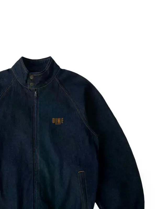 DIME Logo-embroidered Raglan-sleeve Denim Jacket - Blue