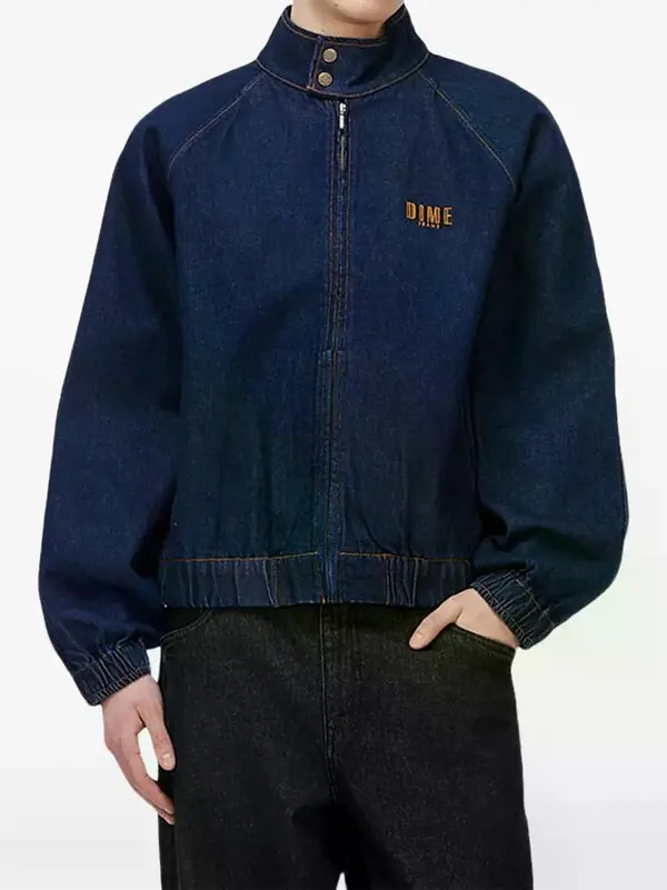 DIME Logo-embroidered Raglan-sleeve Denim Jacket - Blue