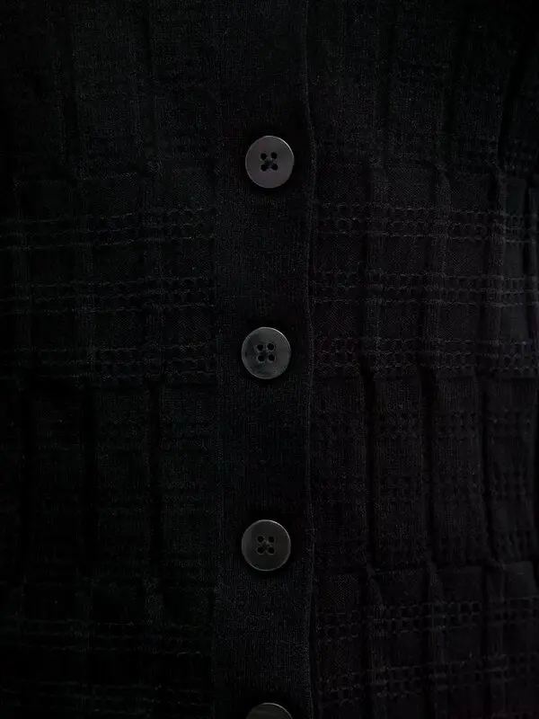 Sisley Check-knit Button-up Cardigan