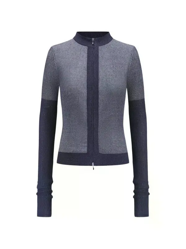 OUDE WAAG Metallic Ribbed-knit Cardigan