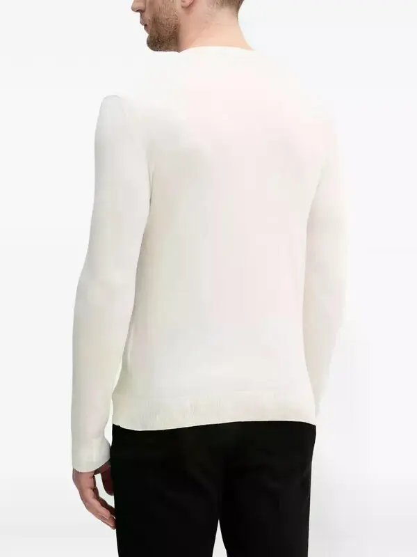 Sisley Crew-neck Long-sleeve Sweater - White