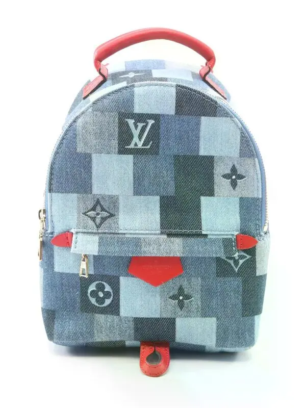 LOUIS VUITTON 2020 Monogram Denim Patchwork Mini Palm Springs Backpack