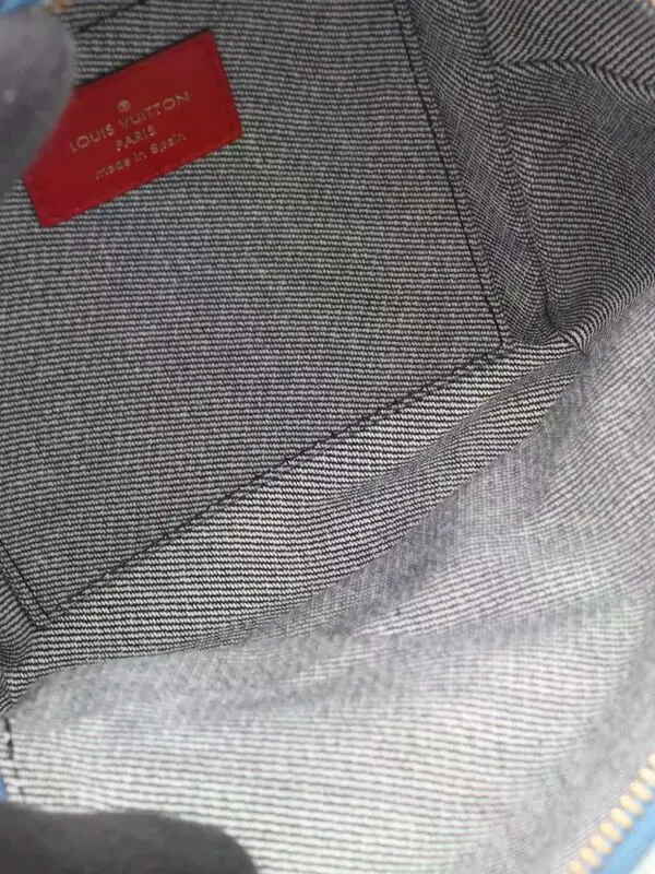 LOUIS VUITTON 2020 Monogram Denim Patchwork Mini Palm Springs Backpack